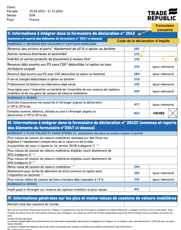 Impôts Trade Republic : comment faire sa déclaration